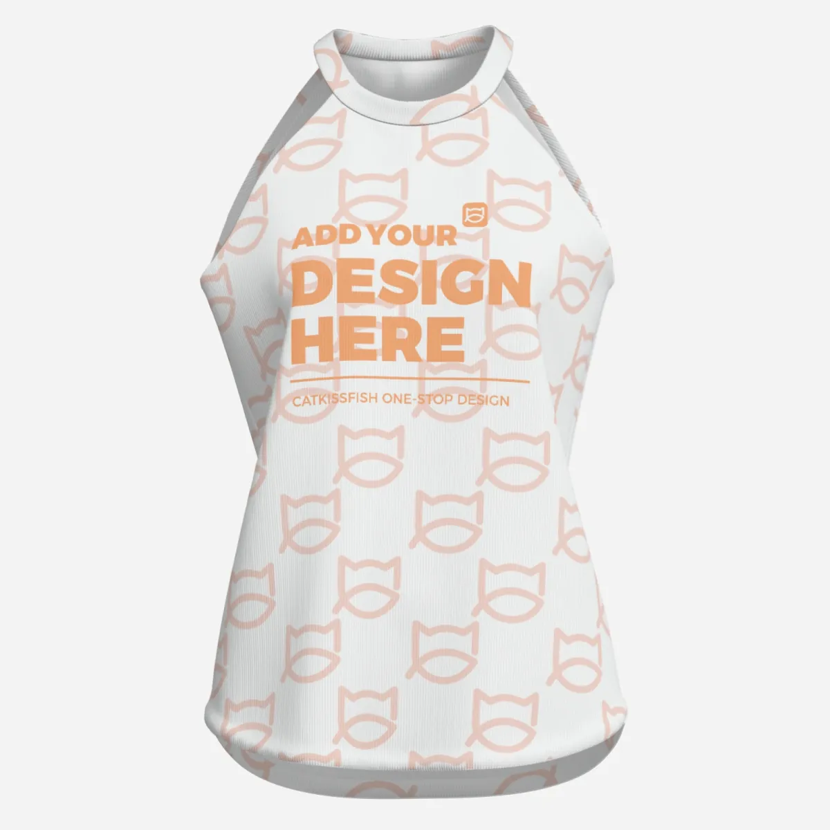 All-Over Print Women's Halter Neck Tank Top - CatKissFish